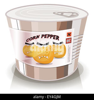 Illustration of cartoon angry poisoned corn grains genetically modified ...