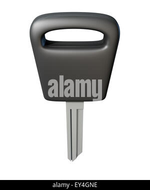 A regular unbranded and uncut car key blank on an isolated white studio ...