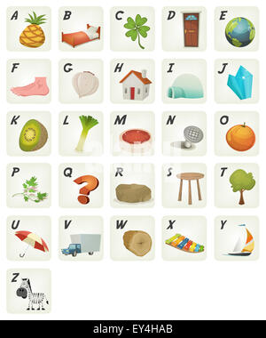 Education Cartoon Alphabet Letters for Kids Stock Photo - Alamy