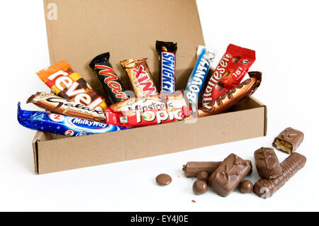 Selection of UK Chocolate Bars Mars and Cadbury Stock Photo - Alamy