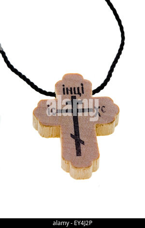 Orthodox wooden neck cross Stock Photo - Alamy