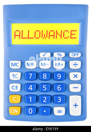 Calculator with ALLOWANCE on display isolated on white background Stock ...