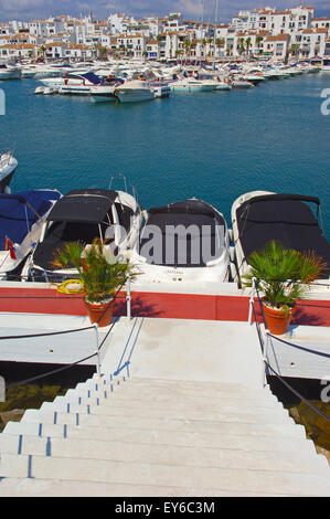Exclusive yacht harbour of Puerto Banús, Marbella, Costa del Sol ...