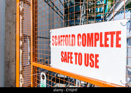 scaffolding warning sign at construction site in Cambridge Stock Photo ...