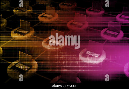 Computer Network or Computers Linked Together by Cable Stock Photo - Alamy
