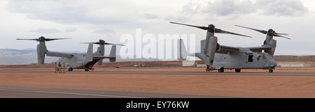 Aircraft V-22 Osprey VTOL hover mode on ground prior to doing Stock ...