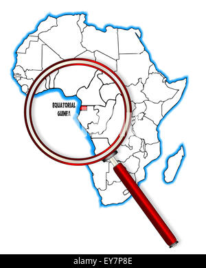 Equatorial Guinea outline inset into a map of Africa over a white background Stock Photo - Alamy