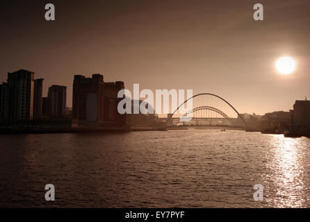 View over the river tyne at sunset from Newcastle Quayside. Newcastle ...