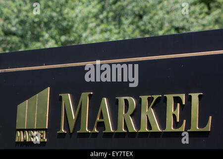 A logo sign outside of the headquarters of the Markel Corporation in ...