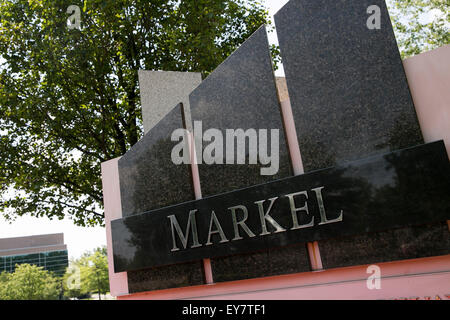 A logo sign outside of the headquarters of the Markel Corporation in ...