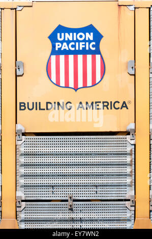 Union Pacific name on the side of a railway wagon container,Union ...
