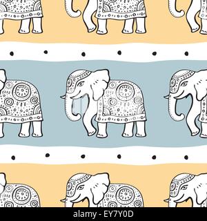 Seamless pattern with of elephants Stock Vector Image & Art - Alamy