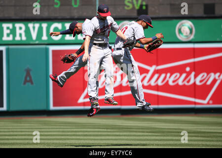 Minnesota Twins left fielder Trevor Larnach (9) during a baseball game ...