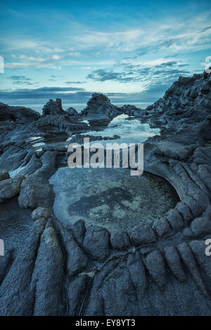 The volcanic bedrock near Tow Hill, Haida Gwaii at sunrise, Naikoon ...
