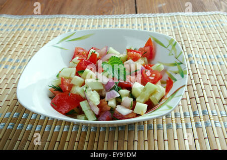 Israeli salad - Mediterranean sallad close up Stock Photo - Alamy