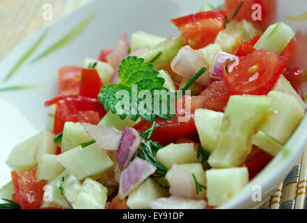 Israeli salad - Mediterranean sallad close up Stock Photo - Alamy