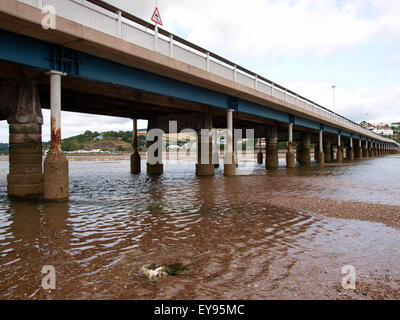 Shaldon bridge, over the river Teign, looking towards the old toll ...