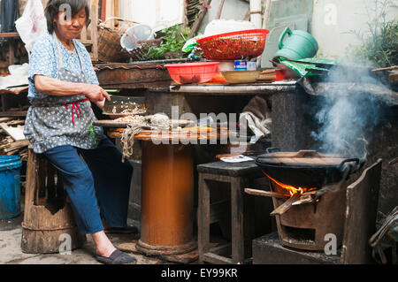 Chinese women planting rice on the banks of the Li river near Stock ...