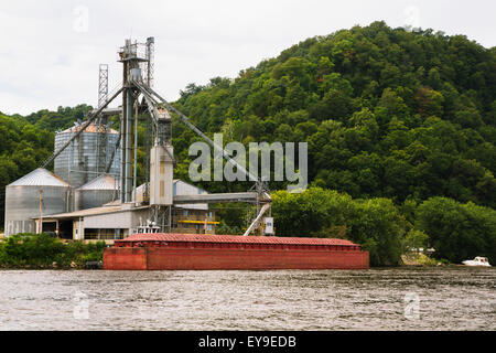 Barge docked at the Consolidated Grain and Barge terminal on the ...