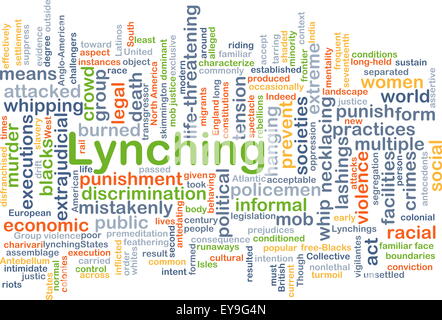 Background concept wordcloud illustration of lynching Stock Photo - Alamy