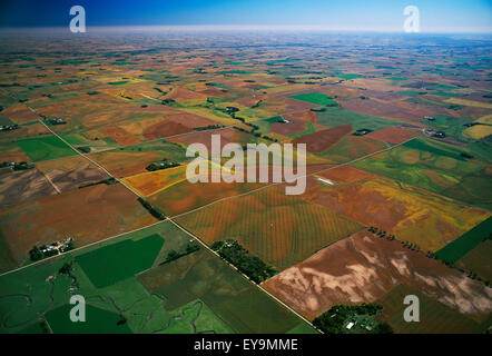 Agriculture - Aerial view of farmsteads and cultivated and fallow ...