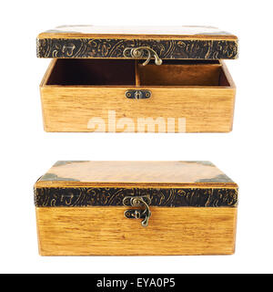 Old-fashioned wooden casket Stock Photo - Alamy