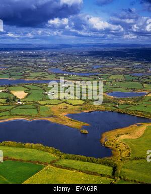 Co Cavan, Ireland; Aerial View Of Lough Oughter And 13Th Century ...
