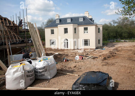 Newly constructed rural mansion house, Axford, Wiltshire, England, UK ...