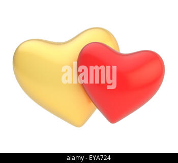 Pair of hearts composition isolated Stock Photo - Alamy