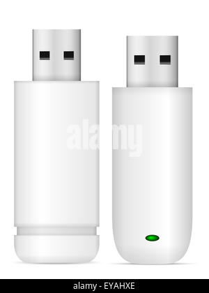 USB flash drive set on a white background Stock Photo - Alamy