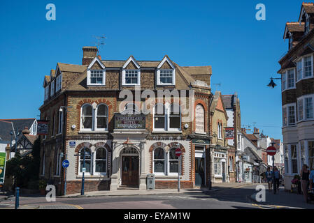 Whitstable, Kent, England, UK. Blue Plaque on former home of Peter Cushing (1913-1994; actor ...