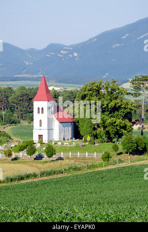 Rural landscape with a church in Turiec region, central Slovakia Stock ...