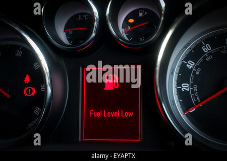 Low fuel warning light Stock Photo - Alamy