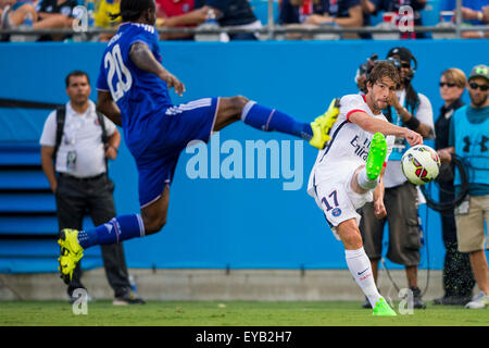 Charlotte, NC, USA. 25th July, 2015. #10 PSG F Zlatan Ibrahimovic and ...