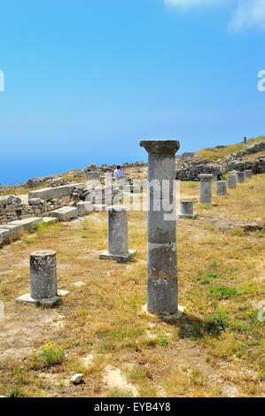 The remains of Ancient Thira on mount messa vouno Kamari,Santorini ...