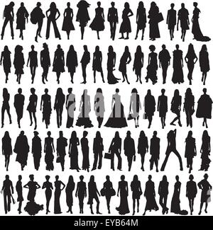 Lots of female models isolated on white Stock Vector Image & Art - Alamy