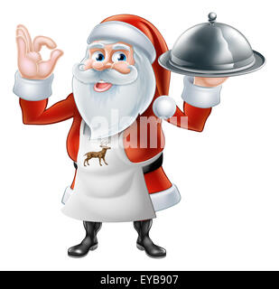 3d cartoon character in Santa Claus clothes over Christmas background ...