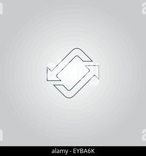 Two Spinning, rotating arrows. interchange repeat round icon. Stock ...