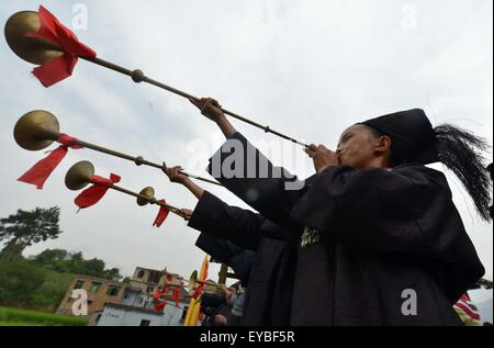 Qiannan, China's Guizhou province. 26th July, 2015. Women of Shui Stock ...