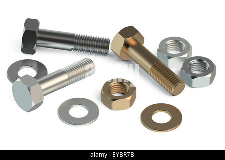 cooper bolts isolated on white background Stock Photo - Alamy