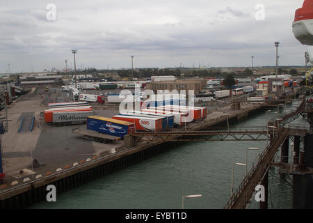 Containers and lorries. Port of Dunkirk France Stock Photo - Alamy