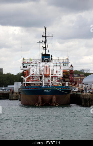 The Arco DIJK a suction dredger ship alongside in the Port of ...
