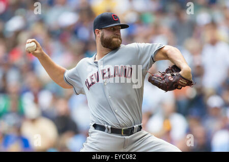 Cleveland Indians starting pitcher Cody Anderson (56) throws during the ...