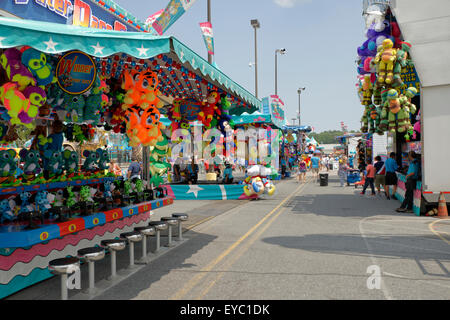 Carnival prizes on display in the midway of the Delaware State Fair ...