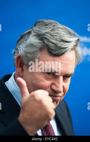Former Prime Minister Gordon Brown, during his speech on Brexit, at the ...