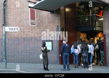 A queue for the toilets in The Rocks area of Sydney, Australia Stock ...
