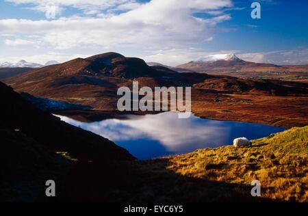 Looking Across Lough Greenan From Loughsalt Mountain, County Donegal ...