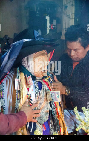 Shrine of El Maximon, Santiago Atitlan, Lake Atitlan, Guatemala ...
