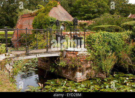 The Drawbridge over the Moat at Mannington Hall near Aylsham in Norfolk ...