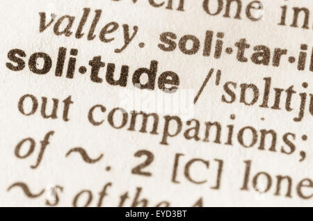 Closeup of the word "Solitude" in a dictionary Stock Photo - Alamy